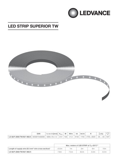 LED STRIP SUPERIOR-2000 TW